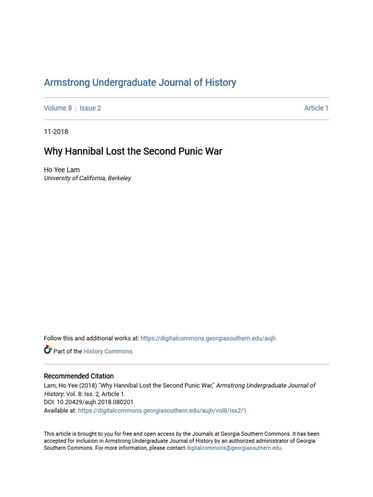 Why Hannibal Lost The Second Punic War | PDF | Hannibal | Punic Wars
