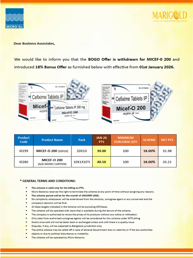 MICEF-O 200 Bonus Offer (January-2026) | PDF