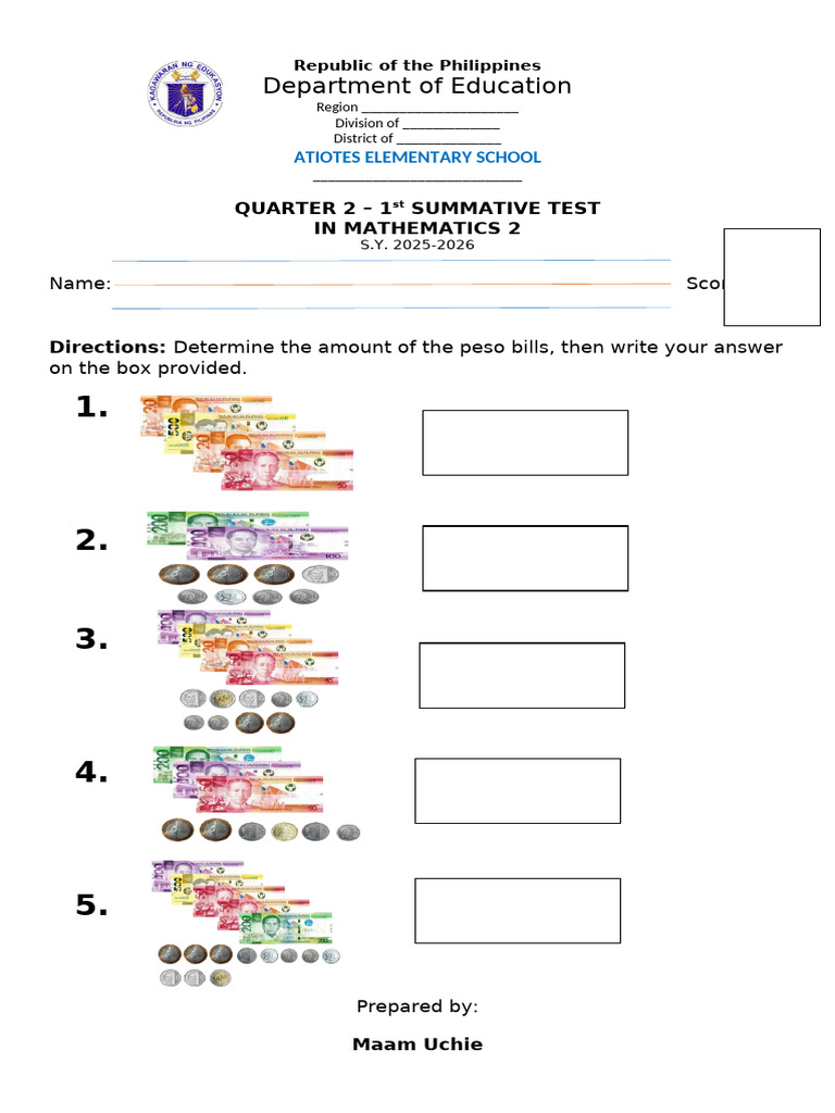 Math 2 Quarter 2 Summative Test | PDF | Chess Theory | Chess