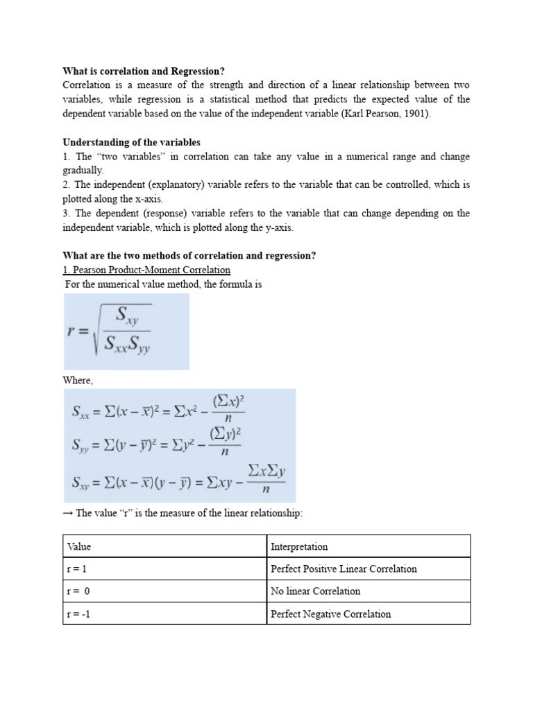 Correlation vs. Regression Explained | PDF | Linear Regression ...
