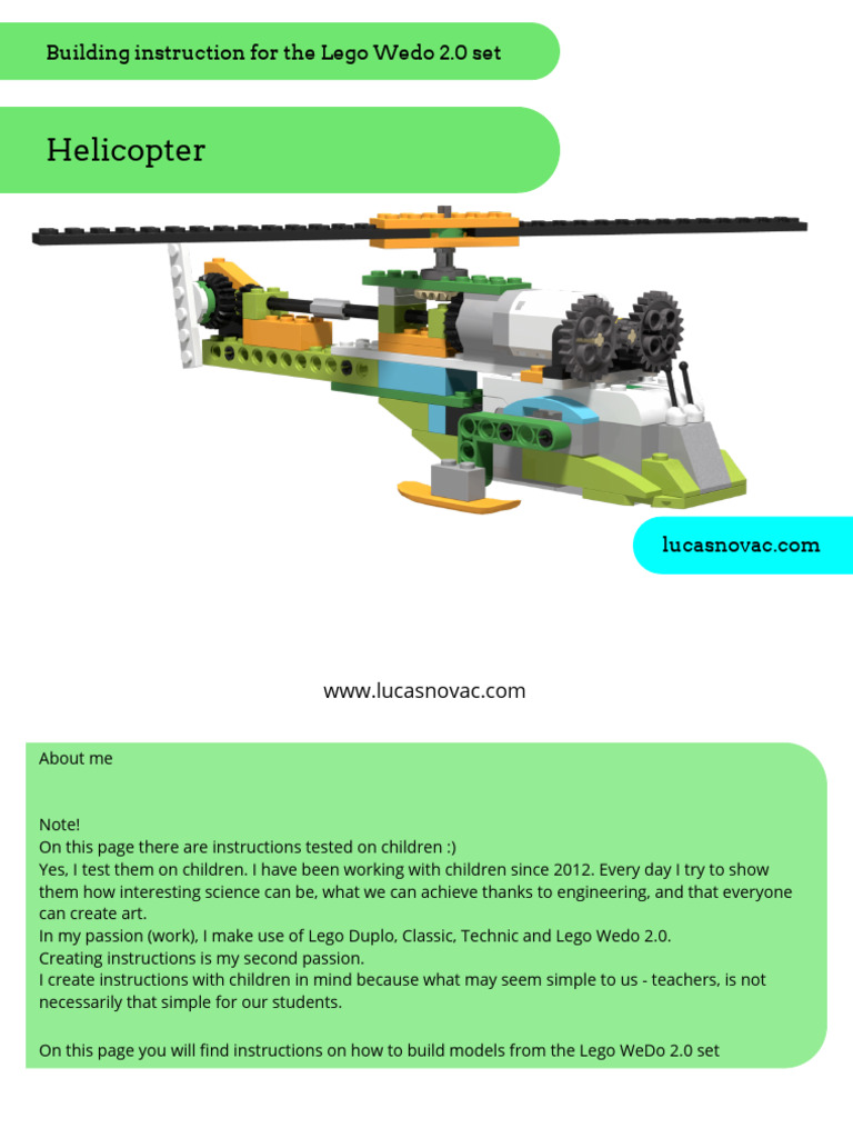 Lego WeDo 2.0 Helicopter Instructions | PDF