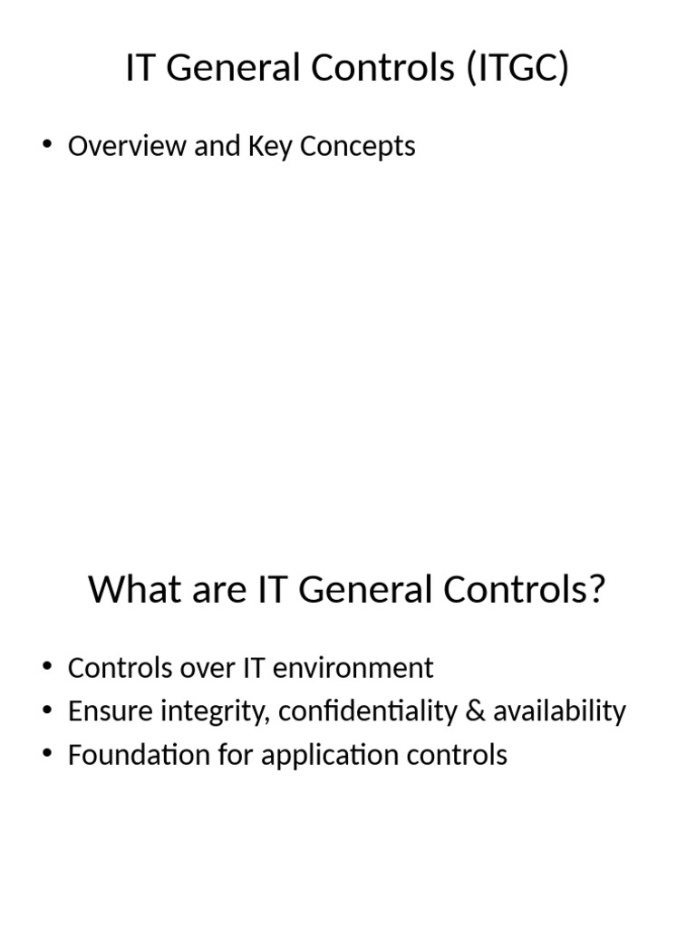 IT General Controls Presentation | PDF