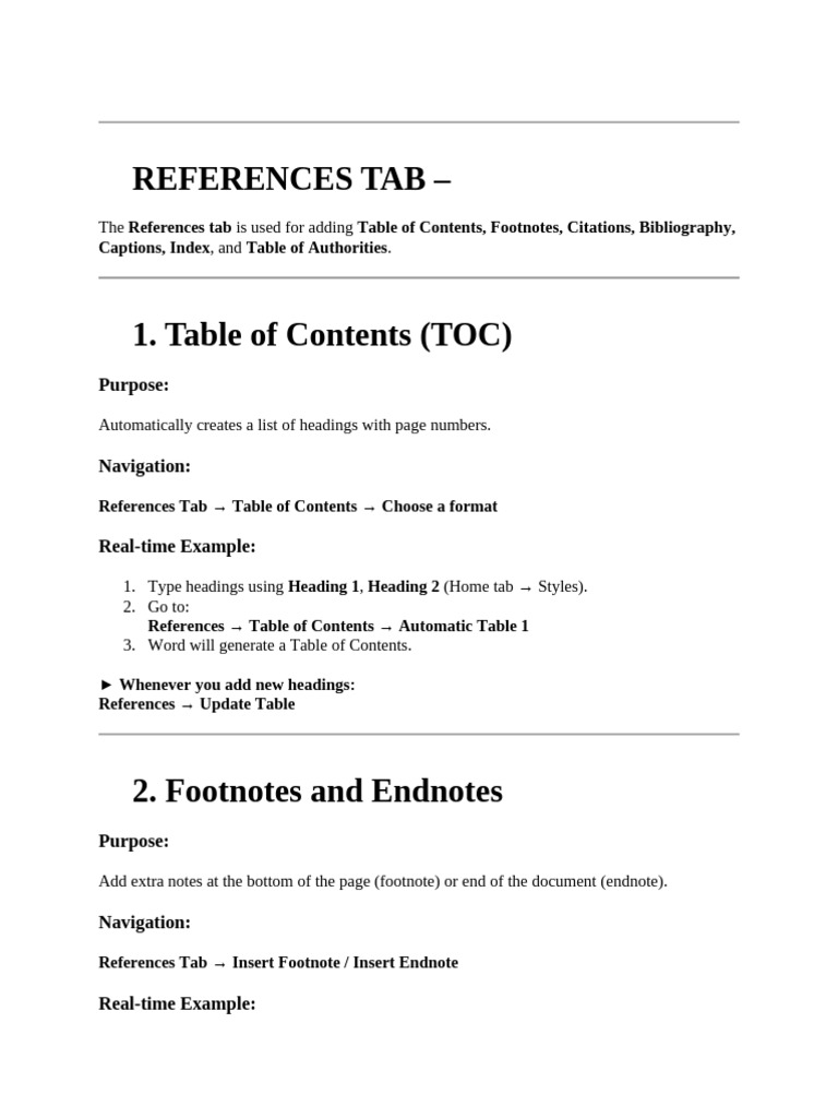 References Tab | PDF | Note (Typography) | Citation