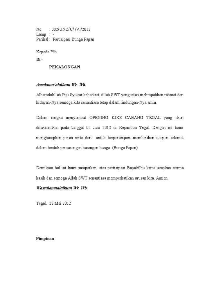 Partisipasi Karangan Bunga Grand Opening | PDF | Gaya Hidup