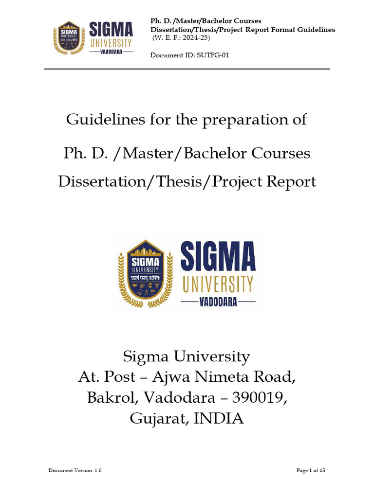 Thesis Format Guidelines for Sigma University | PDF | Thesis | Doctor ...