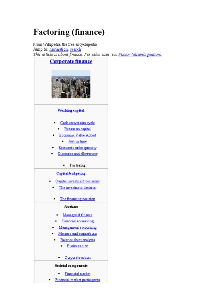 Factoring | PDF | Factoring (Finance) | Money