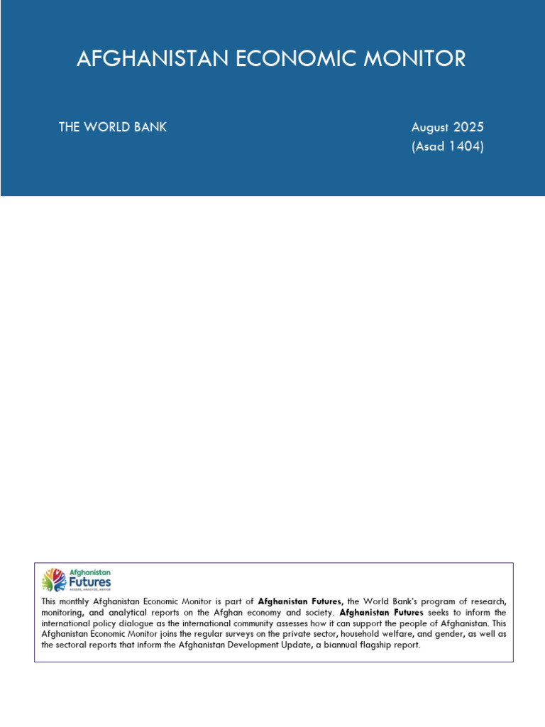 Afghanistan Economic Monitor August 2025 | PDF | Exchange Rate | Inflation