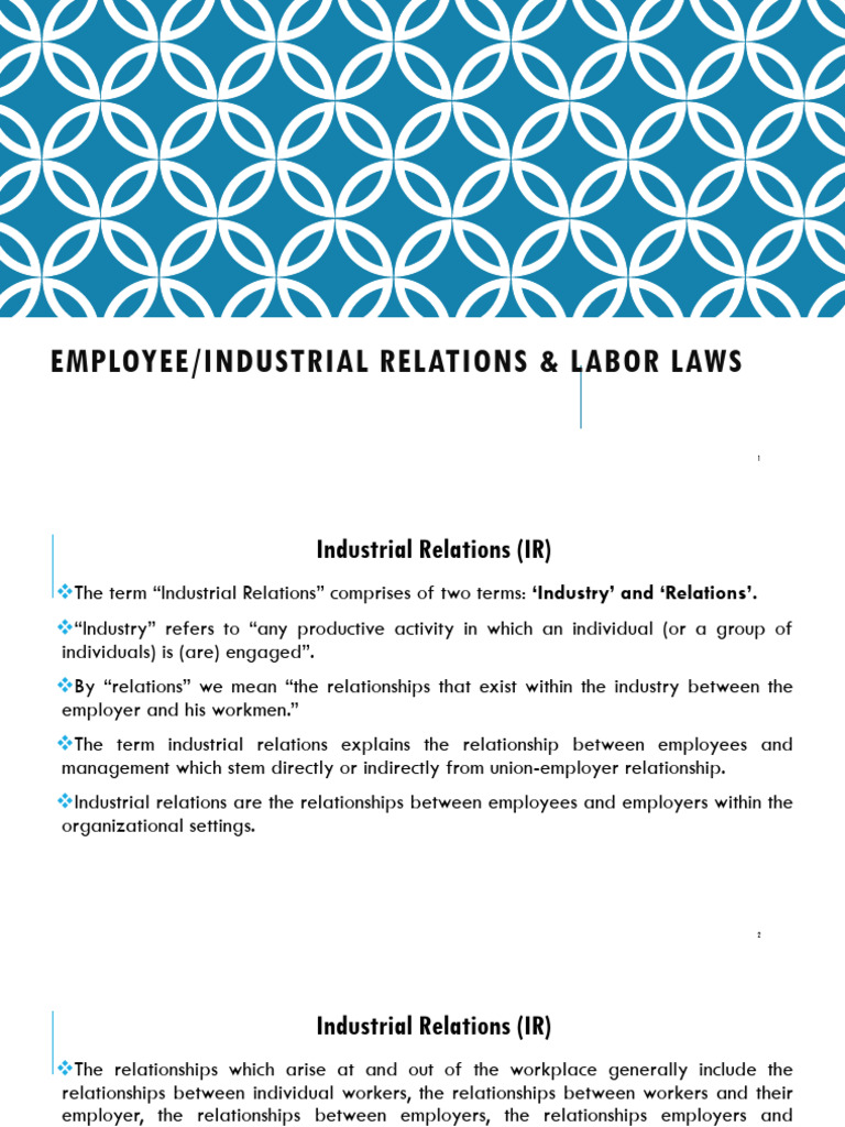 Understanding Industrial Relations & Labor Laws | PDF | Employment ...