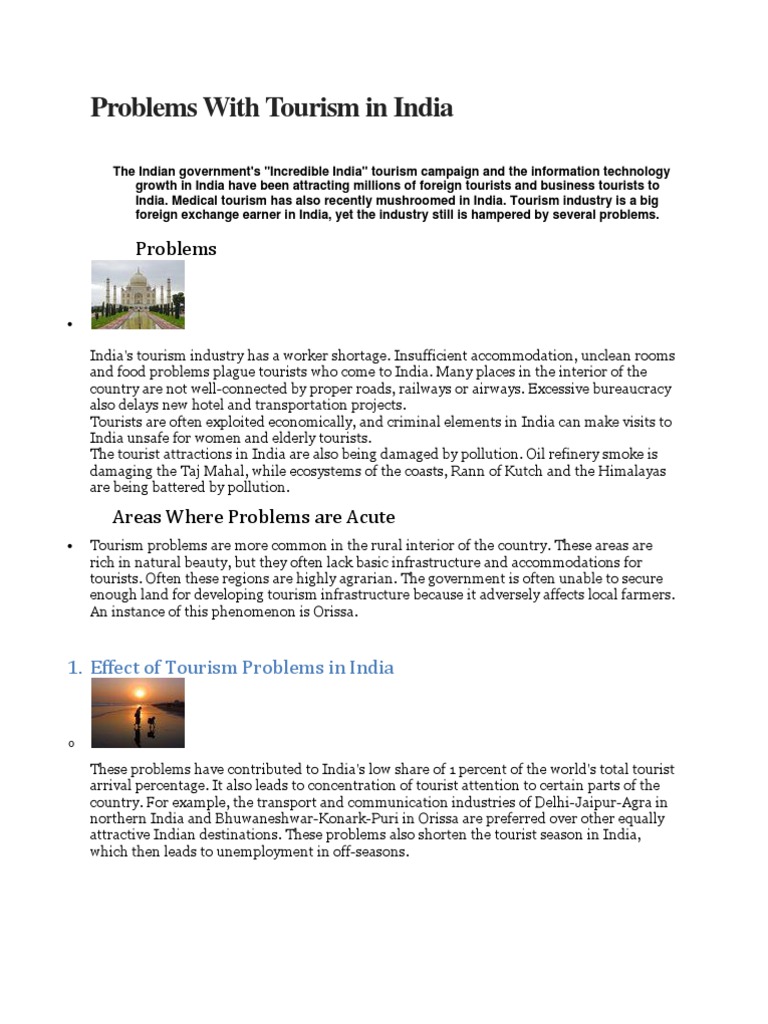 Challenges in Indian Tourism Industry | PDF | Social Science
