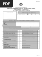 SAPS 518(a) Firearm License Renewal Form | PDF | Identity Document