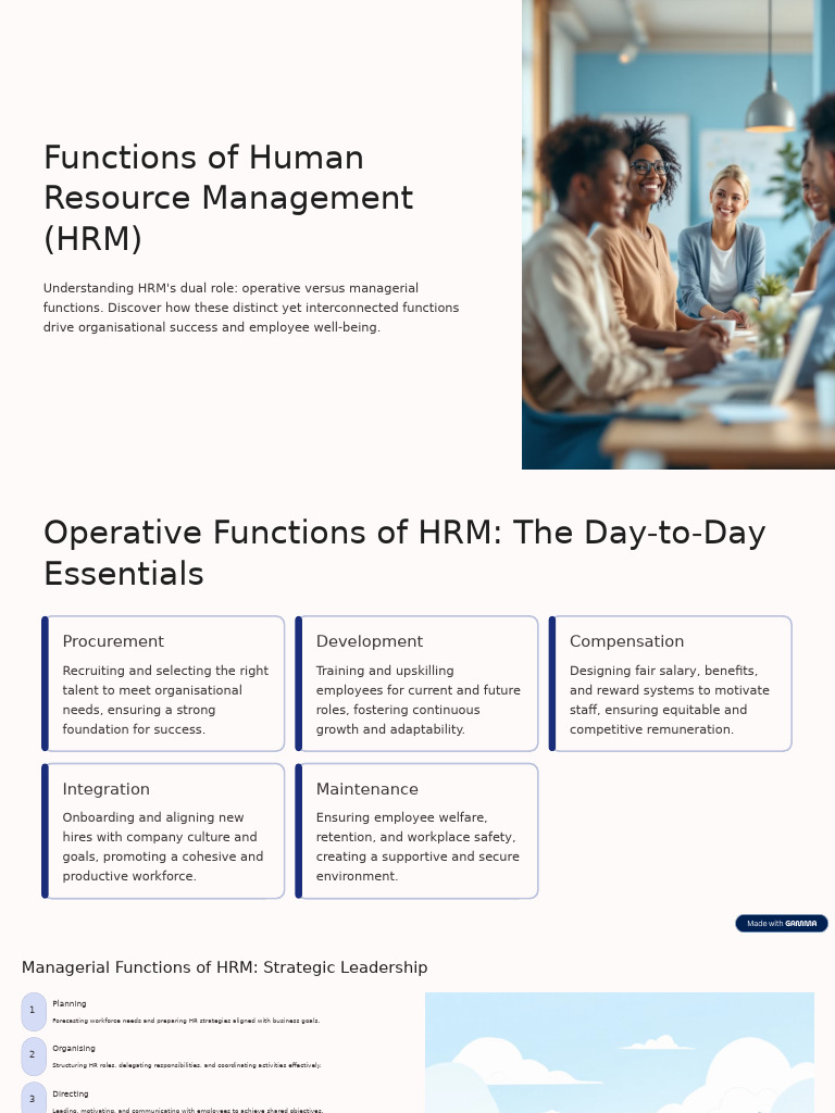 Functions of Human Resource Management HRM | PDF