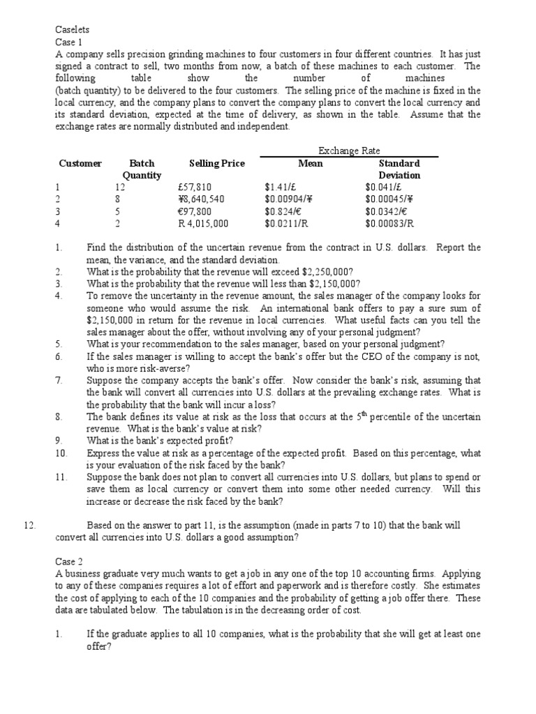 Caselets in Probability and Probability Distributions | PDF | United ...