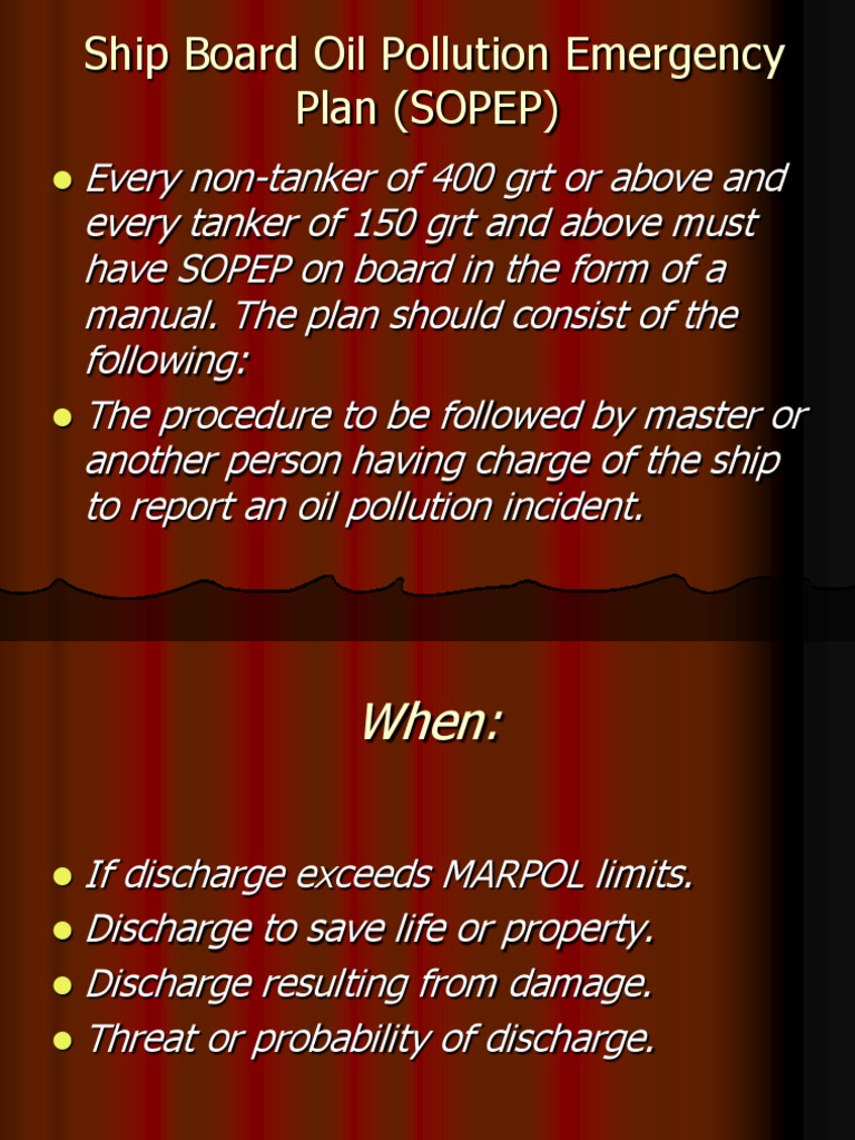 Shipboard Oil Pollution Emergency Plan | PDF | Ships | Oil Spill