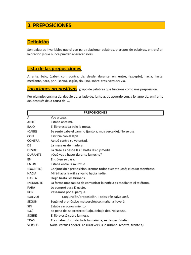 Preposiciones | PDF