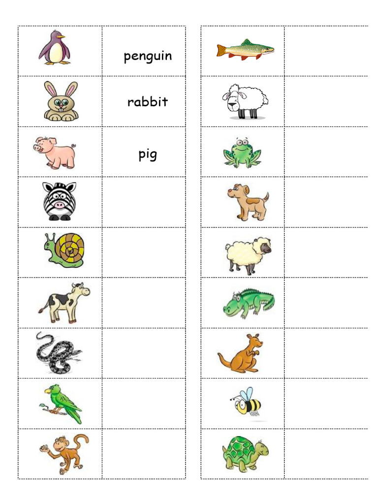 Animals Dominoes With Text Fun Activities Games Games 10786 PDF | PDF