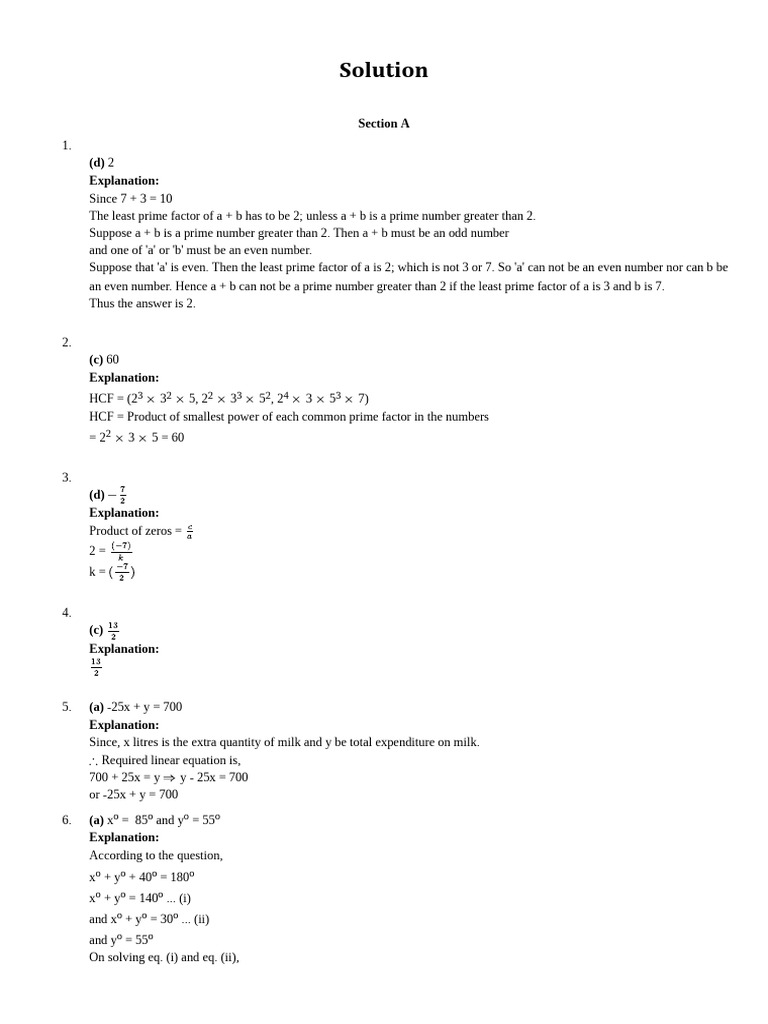 041 Mathematics Standard Set A Key-1 | PDF | Area | Prime Number