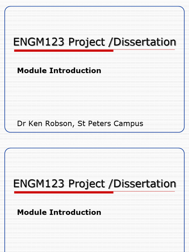 Lecture 6-Dissertation Introduction | PDF | Thesis | Evaluation