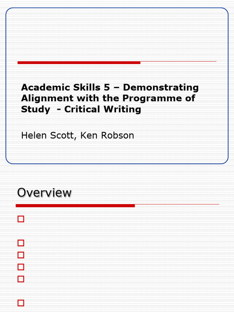 Lecture 4 - Demonstrating Alignment With The Programme of Study ...