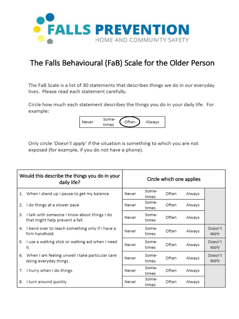 Falls Behavioural Scale for Seniors | PDF | Chess Theory | Chess