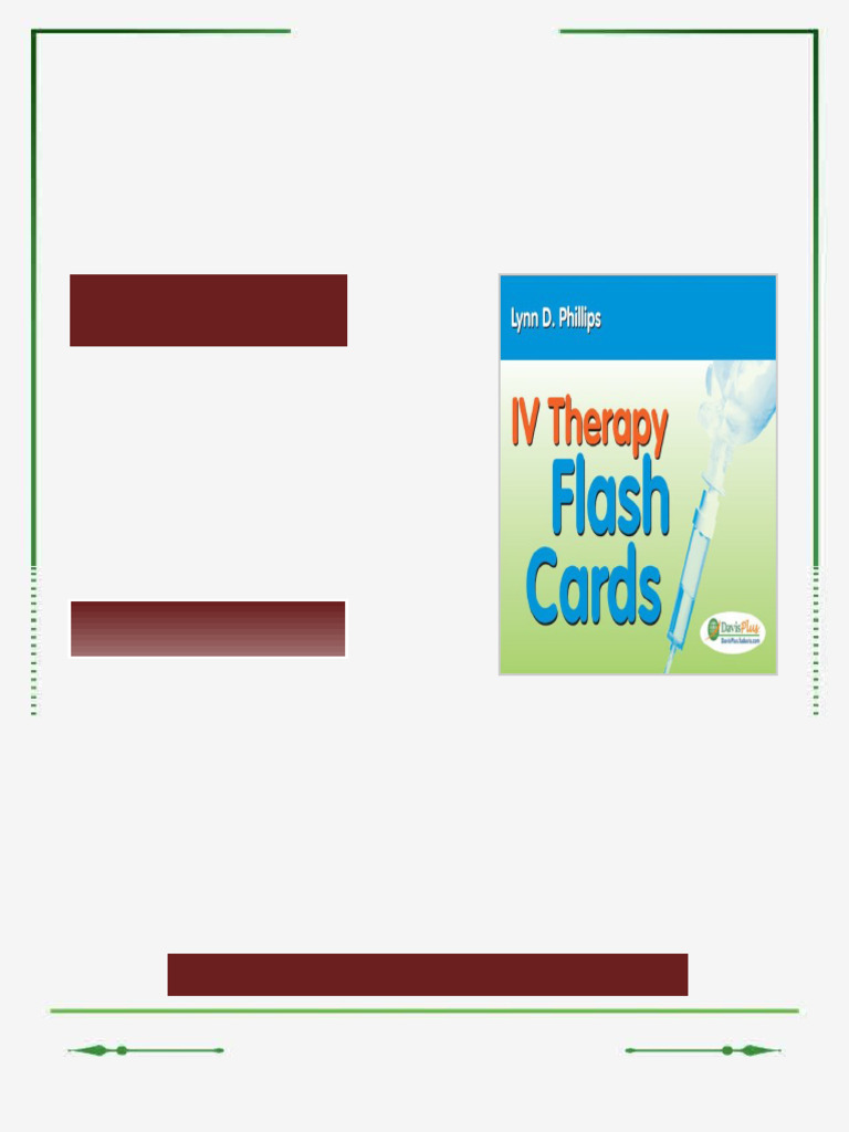 IV Therapy Flash Cards 1st Edition Lynn D. Phillips Ebook Latest 2026 ...