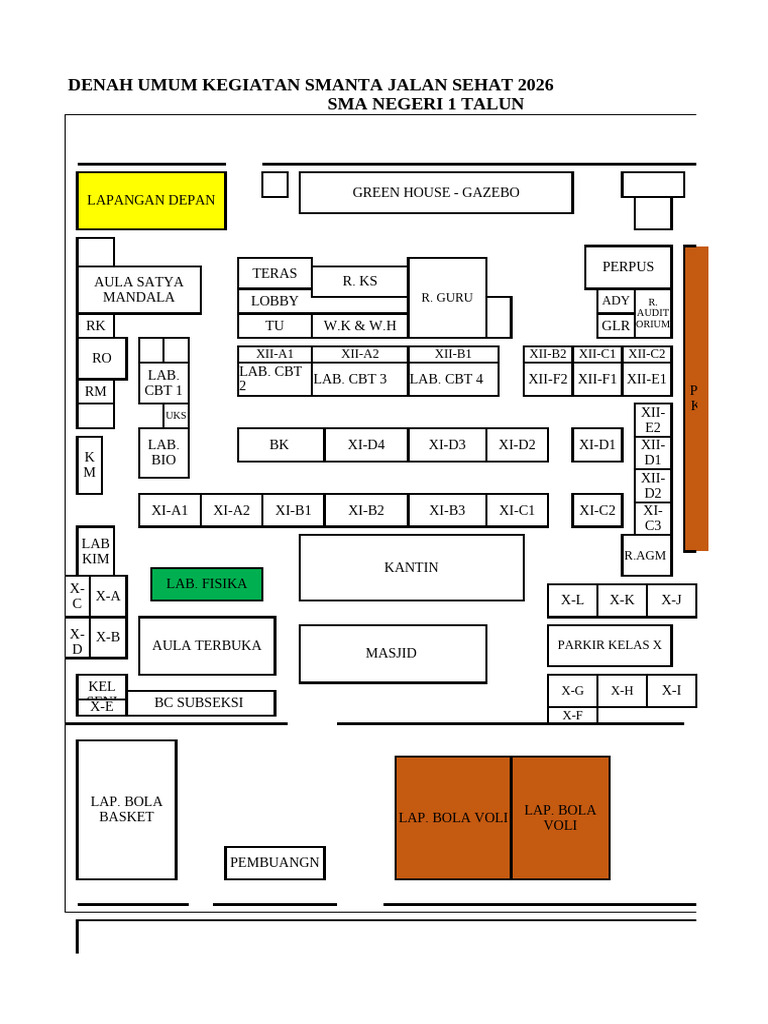 Denah Kegiatan Jalan Sehat SMAN 1 Talun | PDF