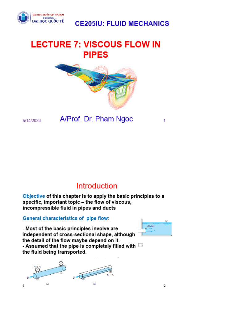 Viscous Flow in Pipes Explained | PDF | Fluid Dynamics | Fluid Mechanics
