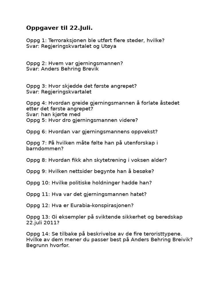 Oppgaver Til 22-Juli | PDF