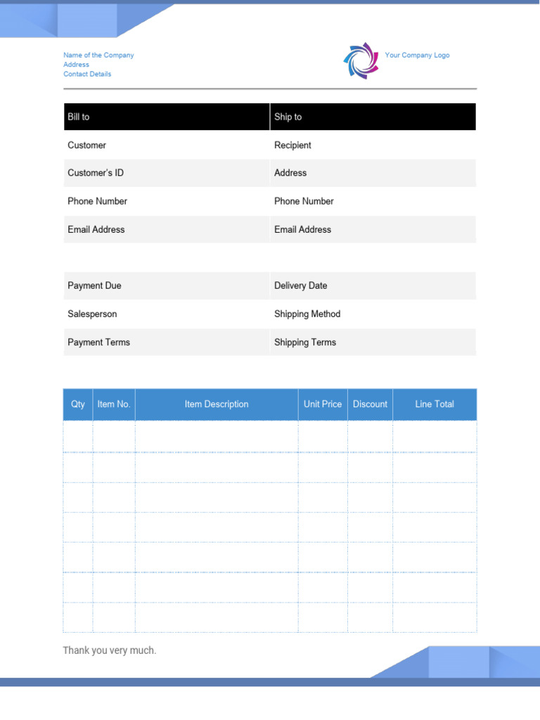 Invoices Standard Invoices Business Invoices Word Invoice | PDF