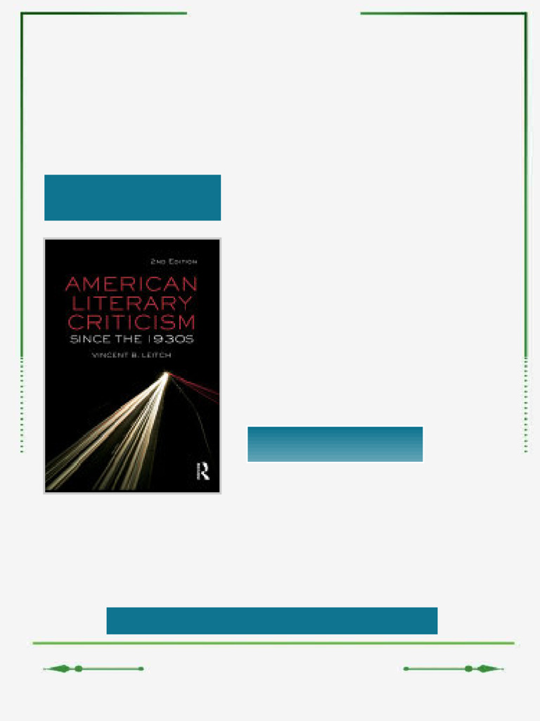 American Literary Criticism Since the 1930s 2nd Edition Vincent B ...