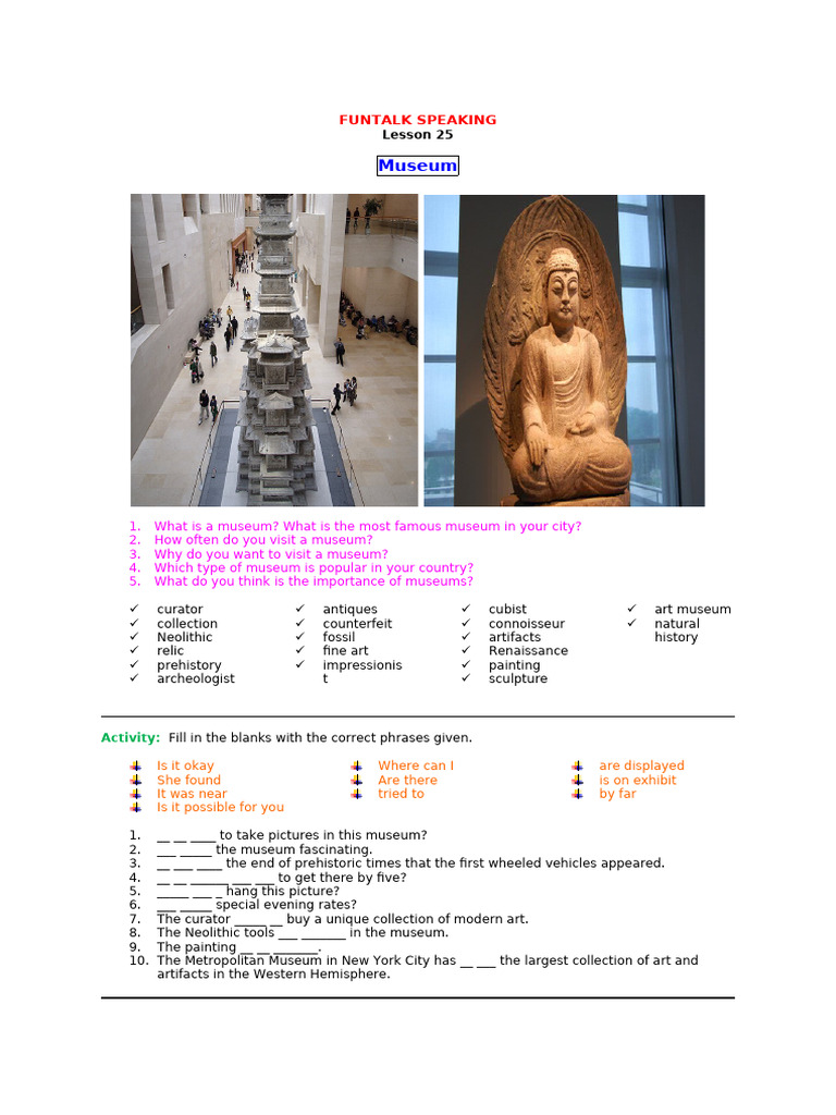 Lesson 25 - Museum | PDF