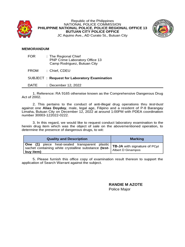 Request for Lab - Test Buy- @ Doydoy 12-12-22 | PDF