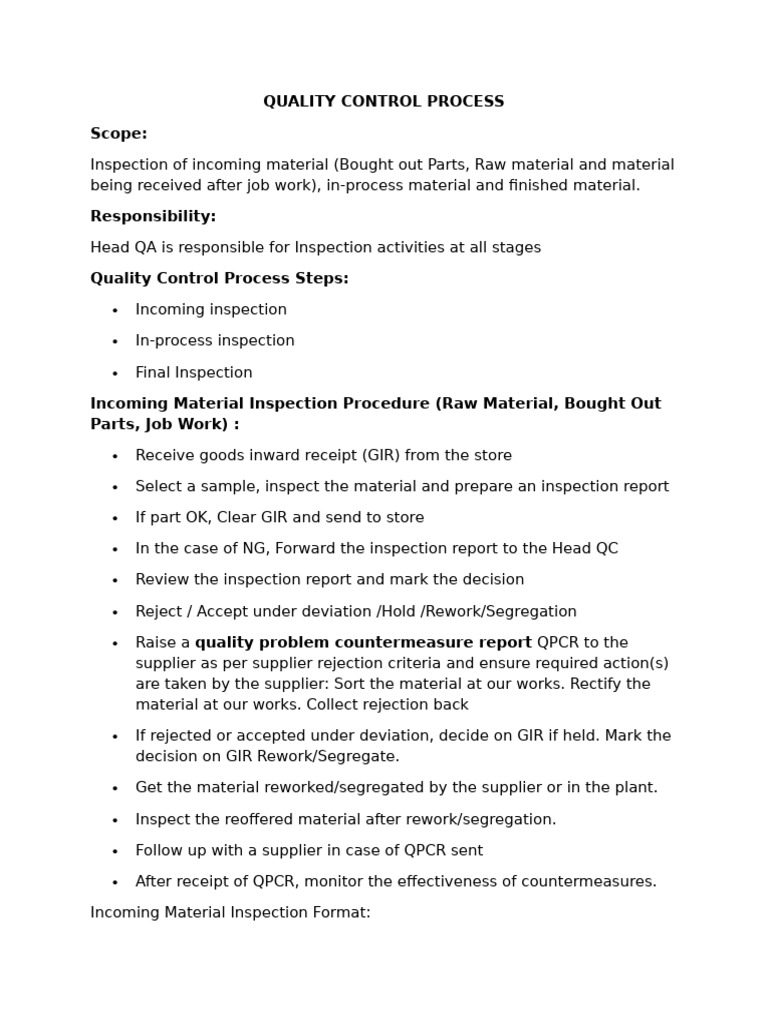 Quality Department | PDF | Quality