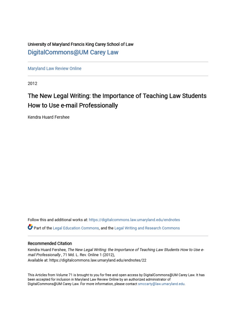 The New Legal Writing_ the Importance of Teaching Law Students Ho | PDF ...