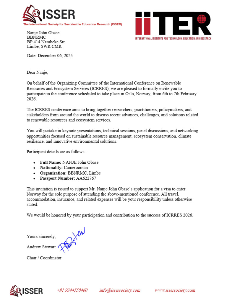 Norway Invitation Letter | PDF