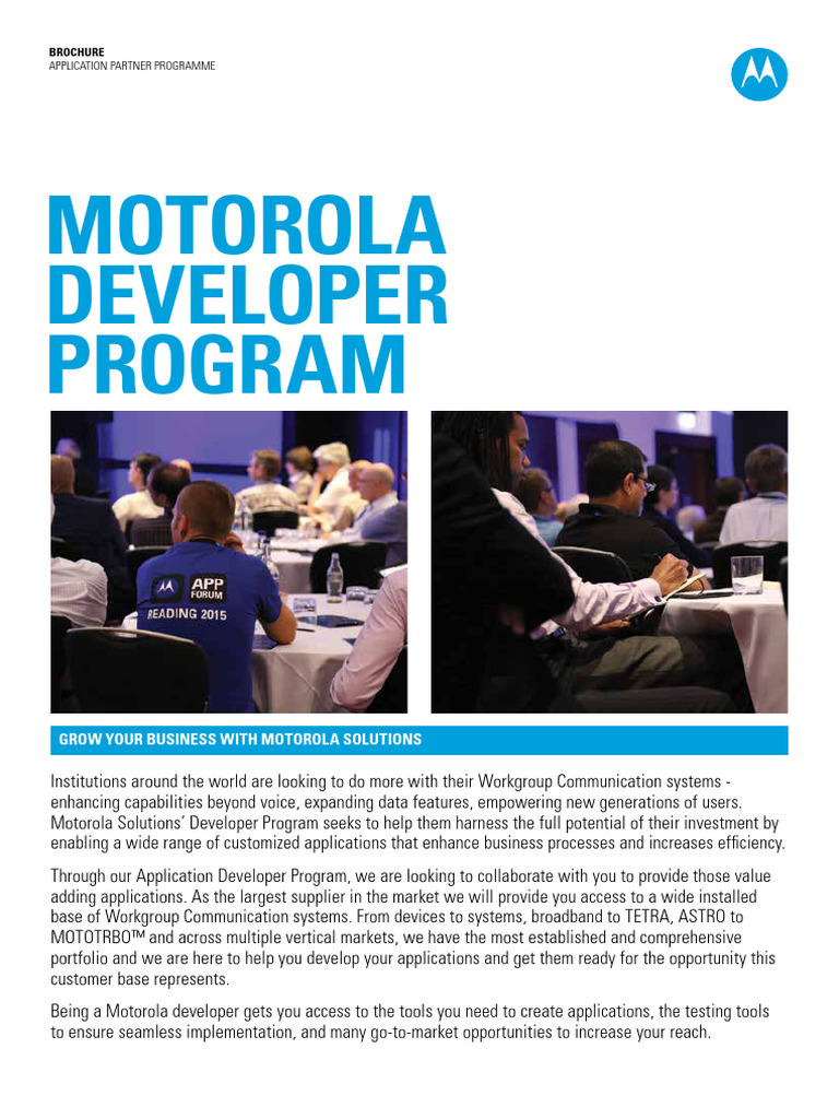 Motorola Developer Program Overview | PDF | Computer Network | Radio