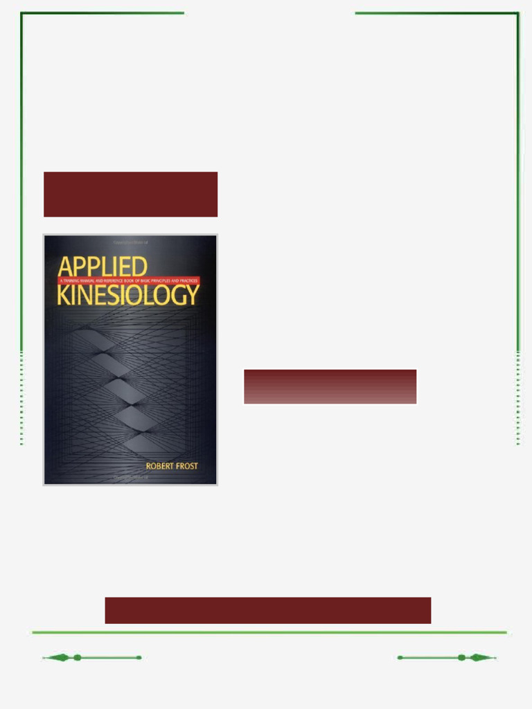 Applied Kinesiology Robert Frost full ebook chapters instantly | PDF