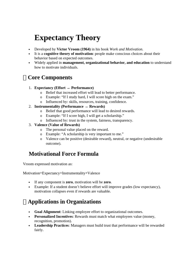 Expectancy Theory | PDF | Motivational | Motivation