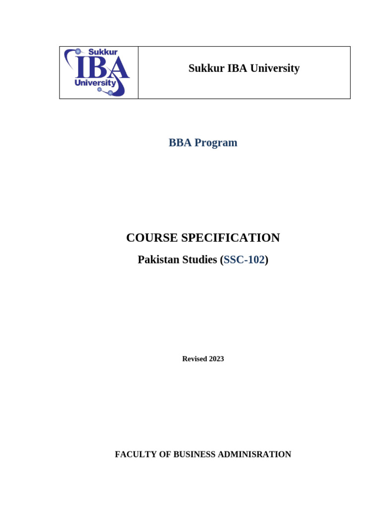 Course Specification Updated 2023 | PDF | Course Evaluation | Lecture