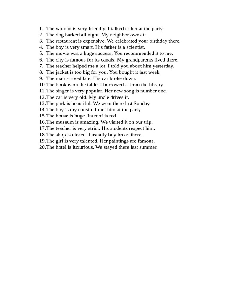 Relative Clauses + Soluciones | PDF