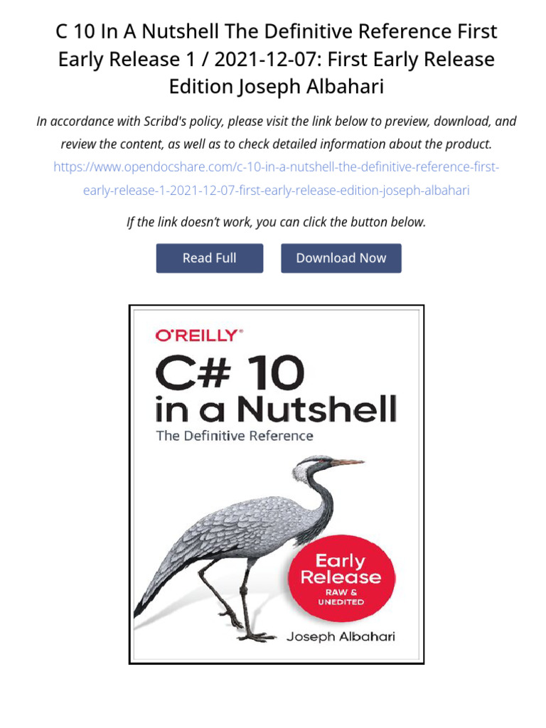 C 10 in a Nutshell The Definitive Reference First Early Release 1 / ...
