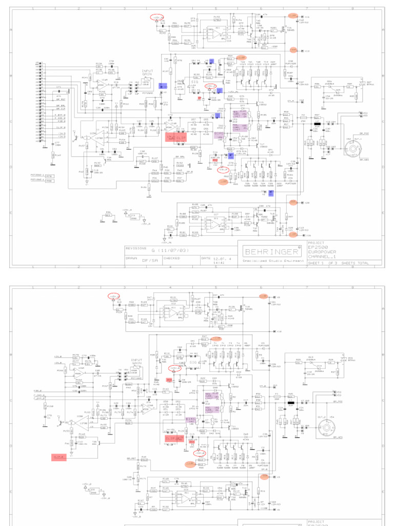 Behringer EP 2500 Schematics | PDF