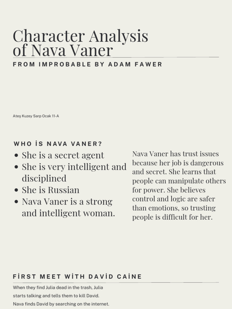 Character Analysis of Nava Vaner | PDF
