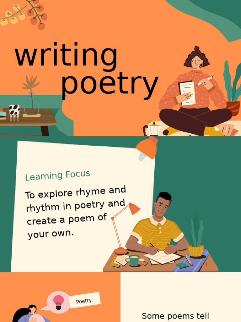 ELA Writing Poetry Education Presentation in Orange and Green ...