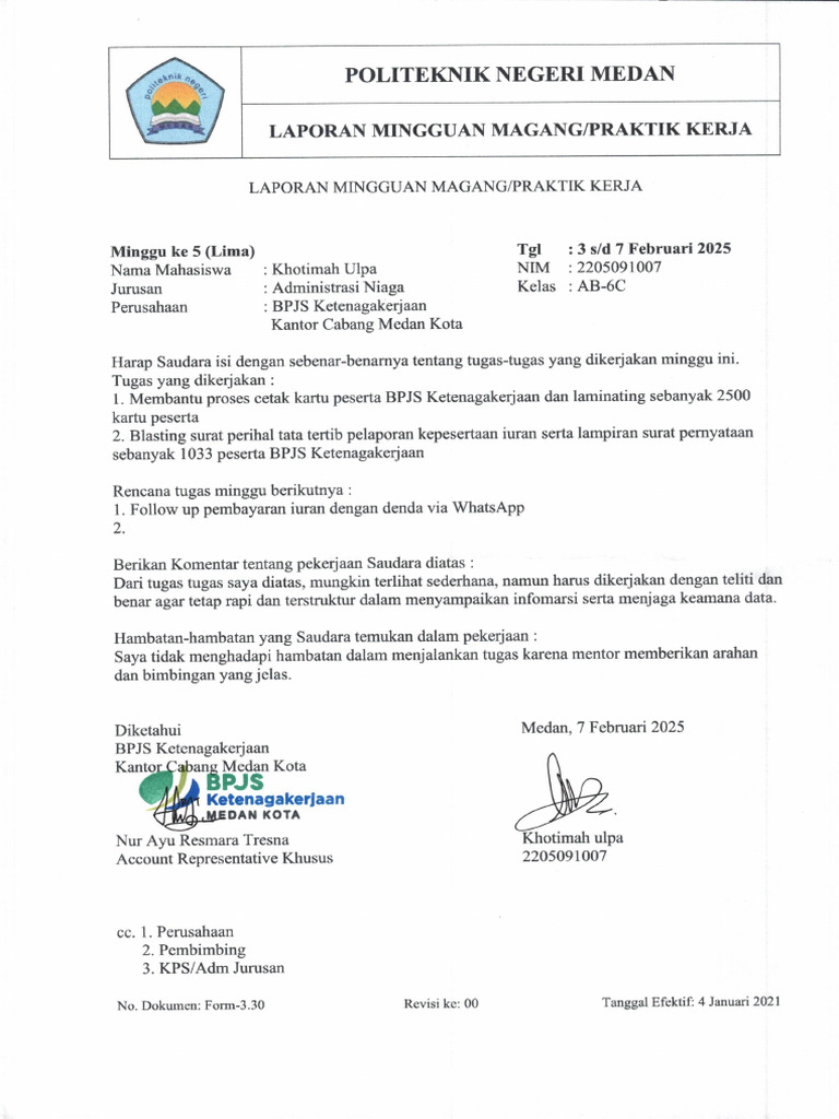 Lap - Magang Ulpa | PDF