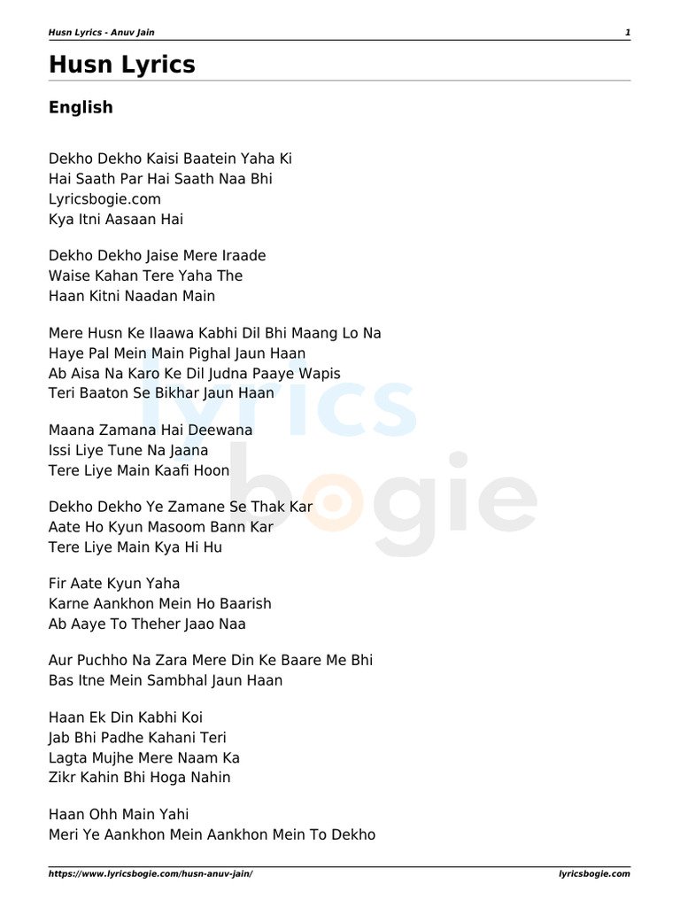 Husn Anuv Jain | PDF