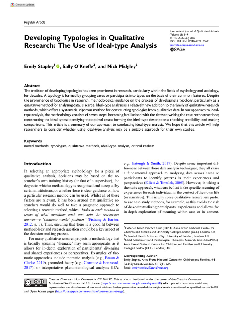 Ideal-Type Analysis in Qualitative Research | PDF | Qualitative ...