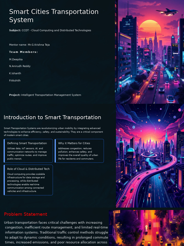 Smart Cities Transportation System1 | PDF | Transport | Internet Of Things