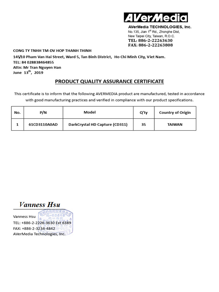 HTT CQ-201906 | PDF