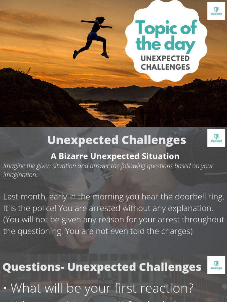 Topic of The Day UNEXPECTED CHALLENGES | PDF | Crimes | Crime & Violence