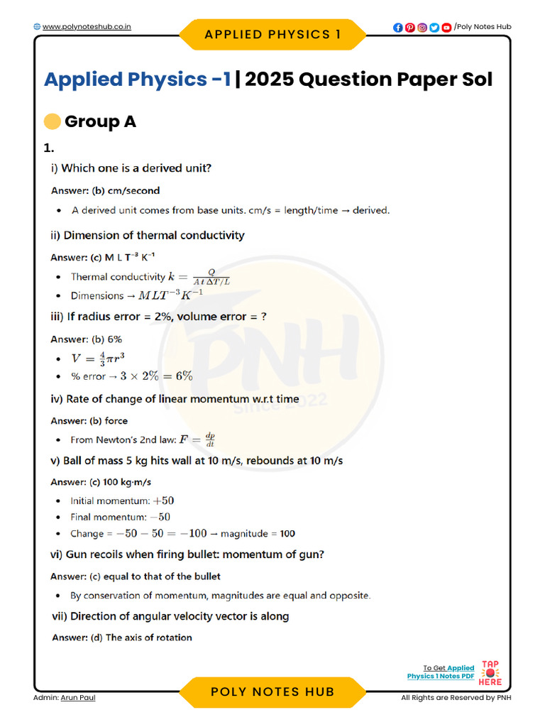 Applied Physics 1st Semester Notes PDF | PDF | Heat | Heat Transfer